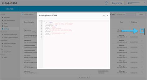 Audit Log Singular Live Support Portal