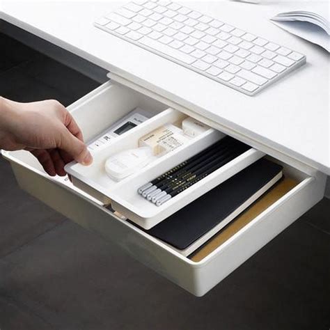 다용도 접착식 히든서랍 대형 붙이는 부착형 슬라이딩 책상 틈새 수납 서랍함 홈플러스 택배배송