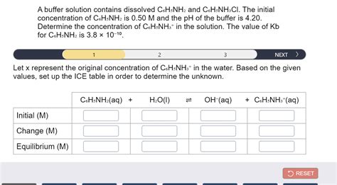Solved A Buffer Solution Contains Dissolved C6h Nh2 And