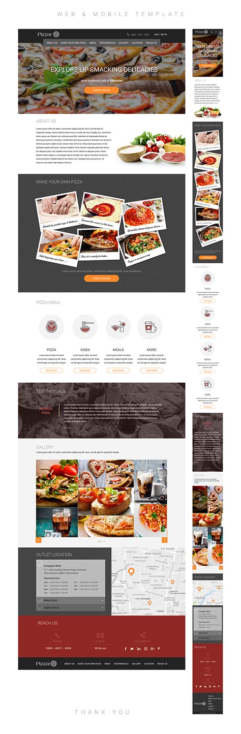 Responsive Website For A Pizza Brand On Behance