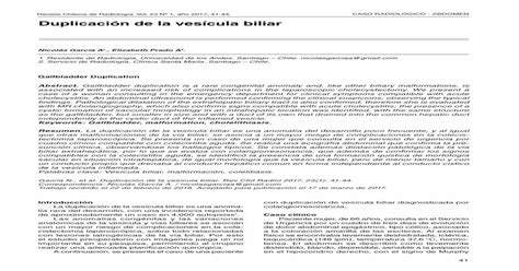 Duplicación De La Vesícula Biliar Scielo · Las Anomalías Congénitas Y