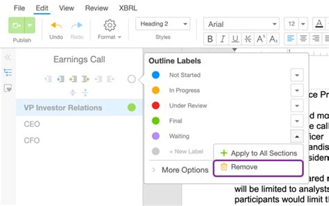 Edit Labels Support Center