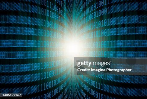 Perspective Curve Binary Code Rendering Digital Technology Graphic Background High Res Stock