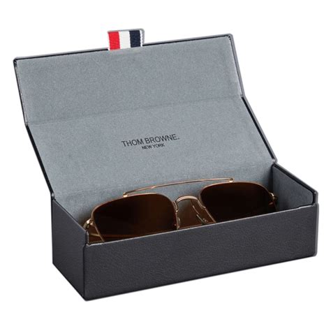 Thom Browne Titanium Aviator Sunglasses Gold Brown Thom Browne