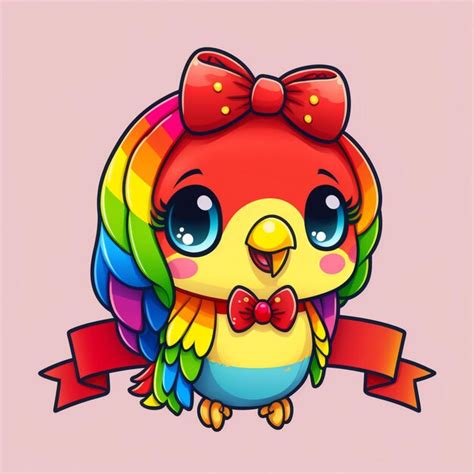 Premium Photo Chibi Colorful Red Parrot
