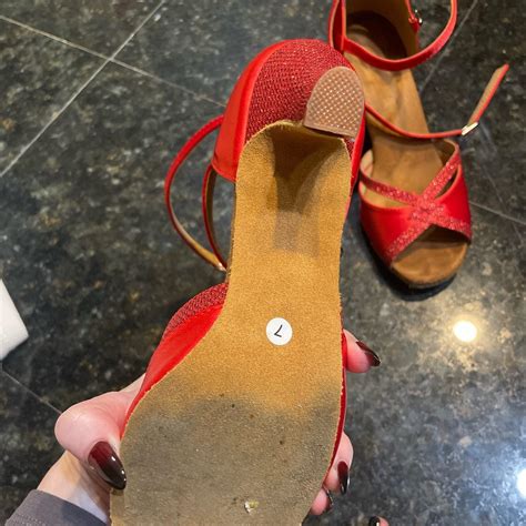 Beautiful Glittery Ruby Red Heels Only Worn Once Depop