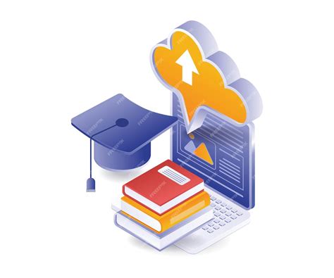 Premium Vector Educational Book Data In Cloud Server Isometric