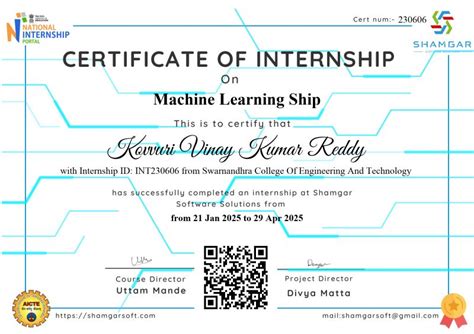 Machinelearning Internship Aicte Shamgarsoftwaresolutions