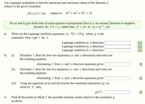 Solved Use Lagrange Multipliers To Find The Maximum And