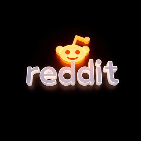 Reddit Logo With 3d Render Ghostly Glass Material Subtle Glow Orange