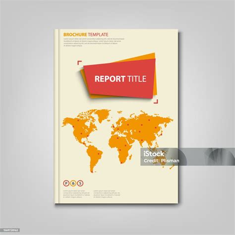 브로셔 책 또는 전단지는 주황색 빨간색 디자인의 세계지도와 함께 제공됩니다 딥틱에 대한 스톡 벡터 아트 및 기타 이미지 딥틱