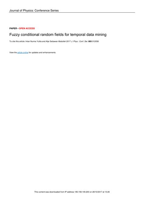 pdf fuzzy conditional random fields for temporal data mining
