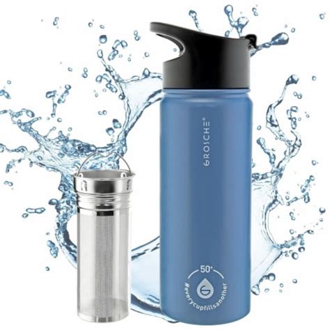 Grosche Chicago Steel Infuser Flask Travel Convenience Water Bottle