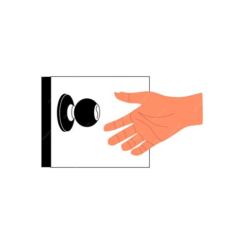 Gesto De Mano De Diseño Plano Abriendo La Puerta Vector Premium