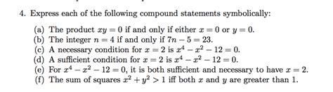 Solved Express Each Of The Following Compound Statements Chegg