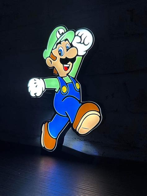 Luigi Led Lightbox Sign Lamp Room Decoration Fylzgo Signs