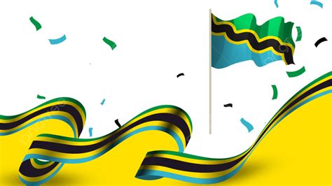Tanzania Flag Horizontal View Stereoscopic Waving Flag Tanzania