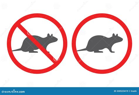 Warning Sign Stop Rat Stock Vector Illustration Of Rodent 330523419