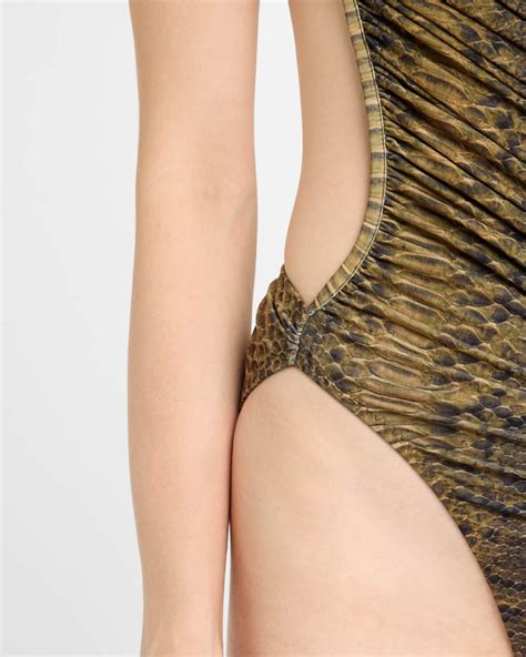 Norma Kamali Python Butterfly One Piece Swimsuit Neiman Marcus