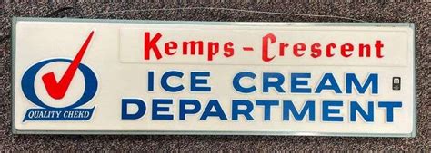 Antique Kemps Crescent Ice Cream Double Sided Light Up Advertising Sign Matthew Bullock