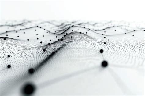 A Monochrome Image Of Interconnected Points Forming A Grid Like Pattern Stock Illustration