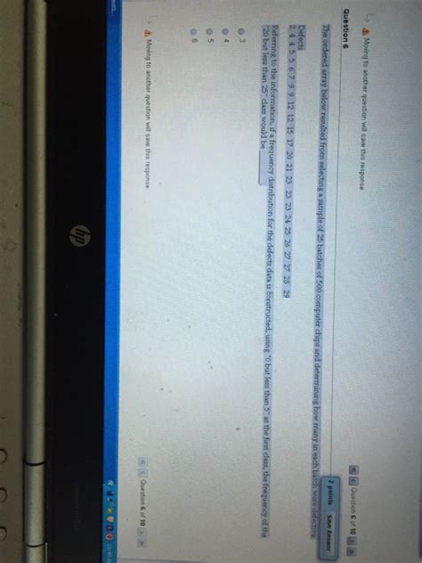 solved the ordered array below resulted from selecting a