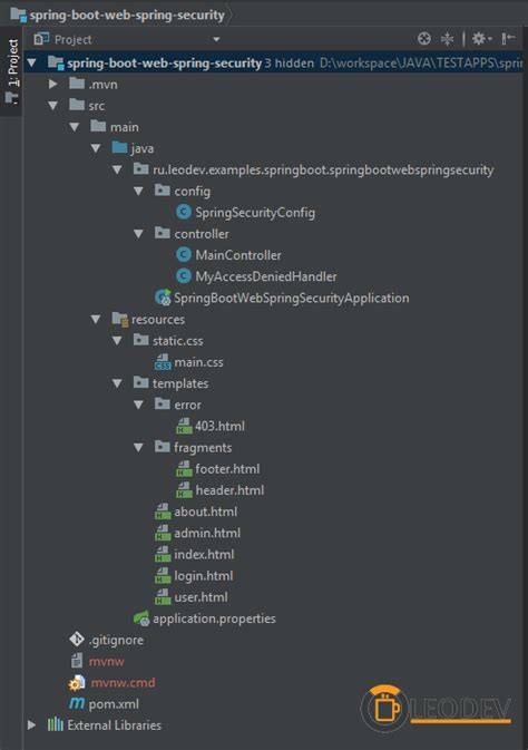 Пример Spring Boot Spring Security Thymeleaf Leo Dev Blog Ld