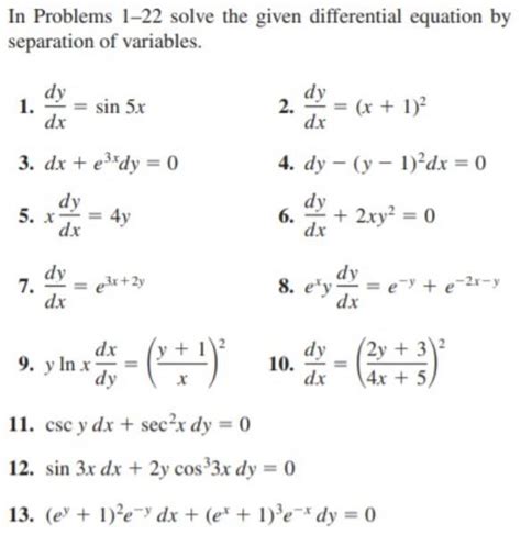 Solved In Problems Solve The Given Differential Chegg Com