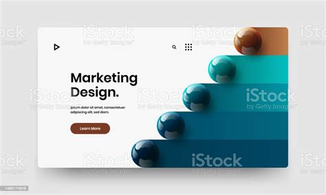 여러 가지 빛깔의 현실적인 구체 프리젠 테이션 템플릿입니다 원래 연례 보고서 디자인 벡터 그림입니다 0명에 대한 스톡 벡터 아트 및 기타 이미지 Istock