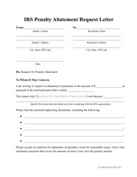 Irs Penalty Abatement Request Letter Template Download Printable Pdf