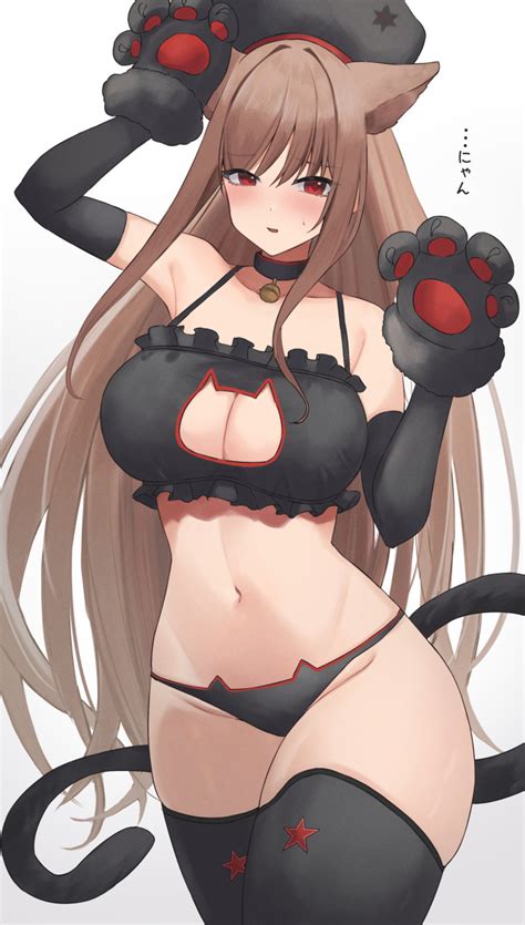 Rule 34 1girls 2023 Big Breasts Breasts Brown Hair Cat Ears Cat Lingerie Cat Paws Cat Tail
