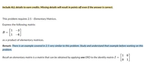 Solved This Problem Requires 2 5 Elementary Matrices