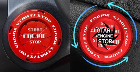 Rotary Vehicle Push Start Button Cover The Green Head