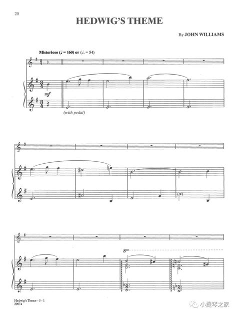 电影《哈利波特》经典配乐《海德薇旋律》附小提琴谱 约翰·威廉姆斯曲