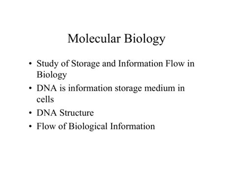 Molecular Biology