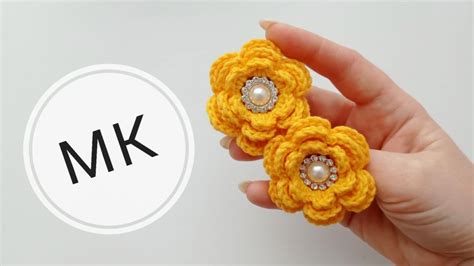 Резиночки для волос резиночки крючком цветок крючком Youtube