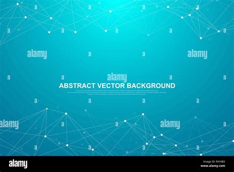 Abstract Polygonal Background With Connected Lines And Dots Minimalistic Geometric Pattern
