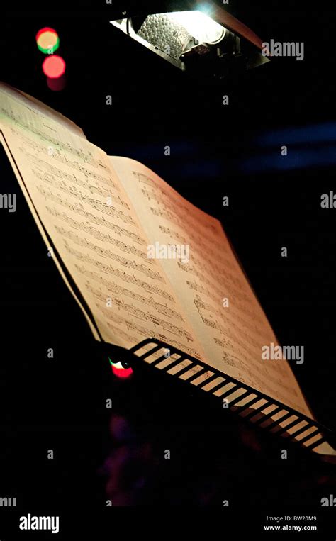 Sheet Of Classical Music Lit Up By A Lectern At A Classical Music