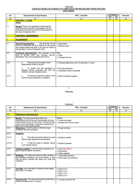 Checklist Pdi Utiliti Pdf Sea Transport