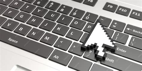 Premium Photo Mouse Cursor Pointer On A Laptop Keyboard Background 3d Illustration