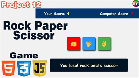 How To Create Rock Paper Scissor Game Using Html Css And Javascript Learn Coding Youtube