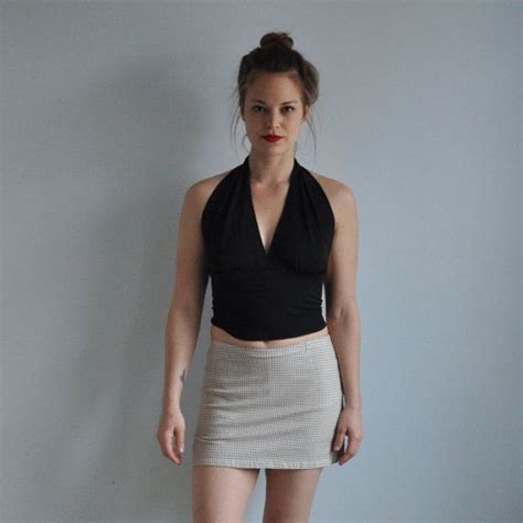 Vintage 80s 90s Kenneth Cole Tie Back Halter Crop Top Small Etsy Canada Small Crop Tops