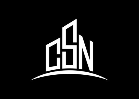 Premium Vector Letter Csn Building Vector Monogram Logo Design Template Building Shape Csn Logo