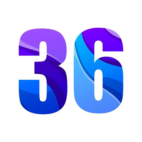 Vector Number 36 Colorful Gradient Design 26831753 Vector Art At Vecteezy