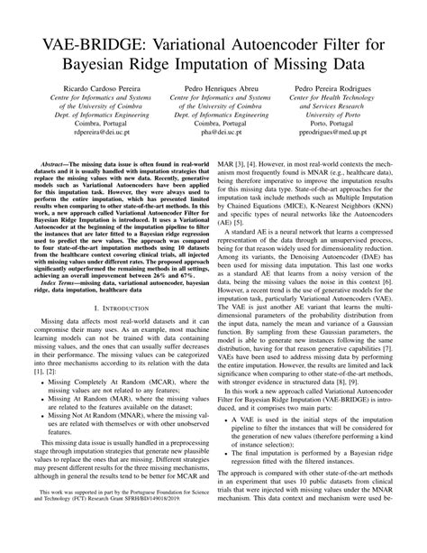 PDF VAE BRIDGE Variational Autoencoder Filter For Bayesian Ridge
