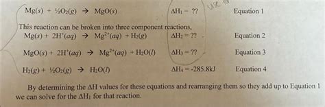 By determining the ΔH values for these equations and Chegg com