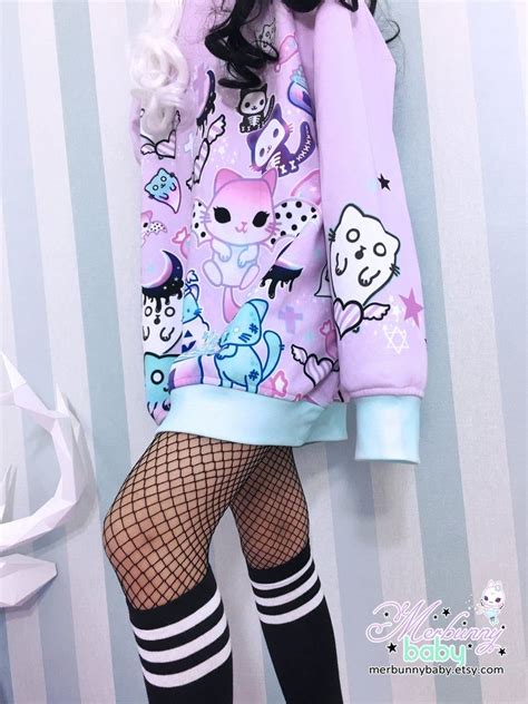 Magic Cats Unisex Sweatshirt Kawaii Pastel Goth Creepy Cute