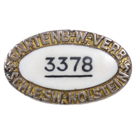 reichsbund deutscher kleingärtner membership badge 3378 gartenb w verb schlesw holstein badge
