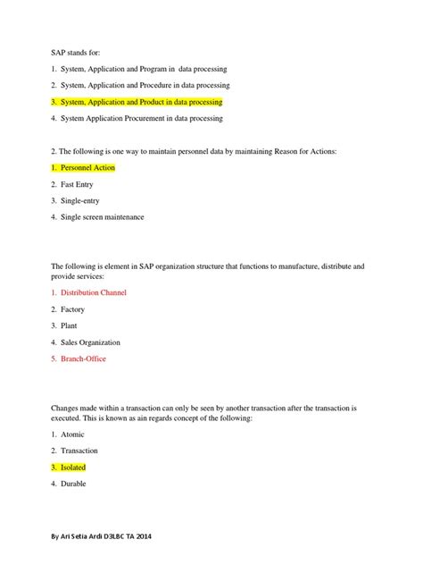 Quiz Sap 3 Pdf Login User Computing