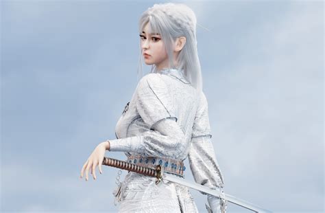 古风剑客女生（带绑定 新头发系统） B站视频 评论区置顶免费下载资源 Blender布的